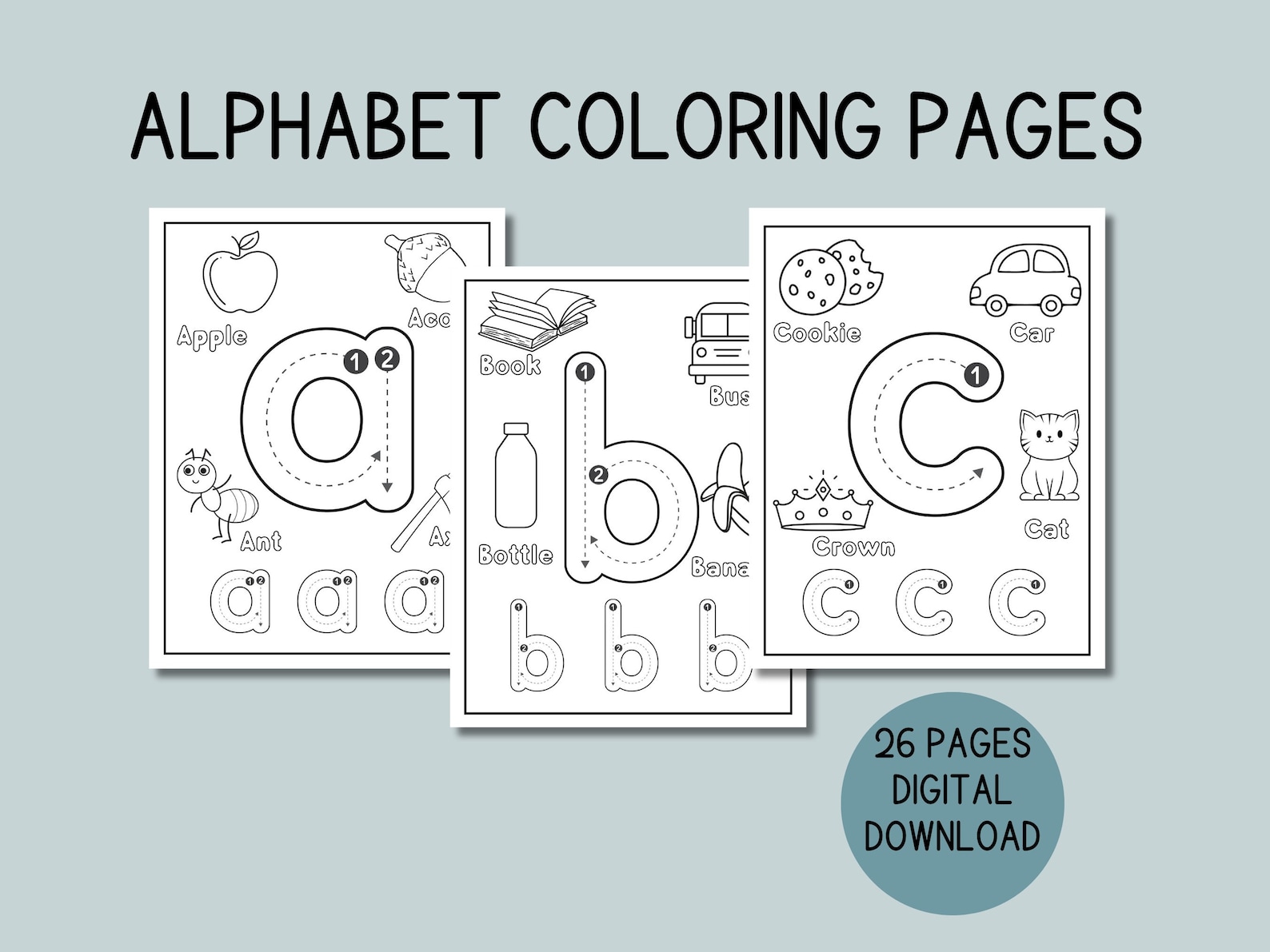 Alphabet Coloring Pages | Tracing Alphabet Letters | Pre School ...