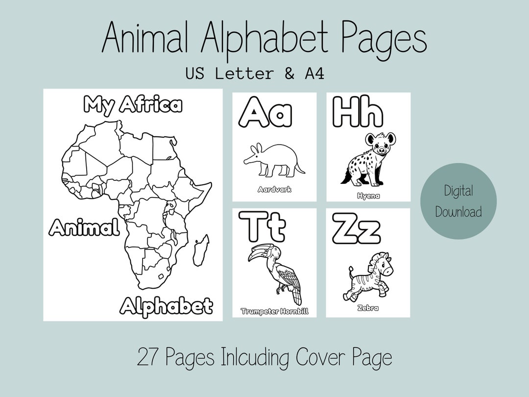 Alphabet Coloring Pages, Digital Download, Pre School Alphabet Pages ...