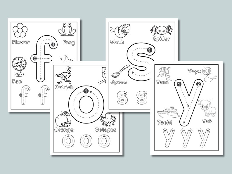 Alphabet Coloring Pages | Tracing Alphabet Letters | Pre School ...