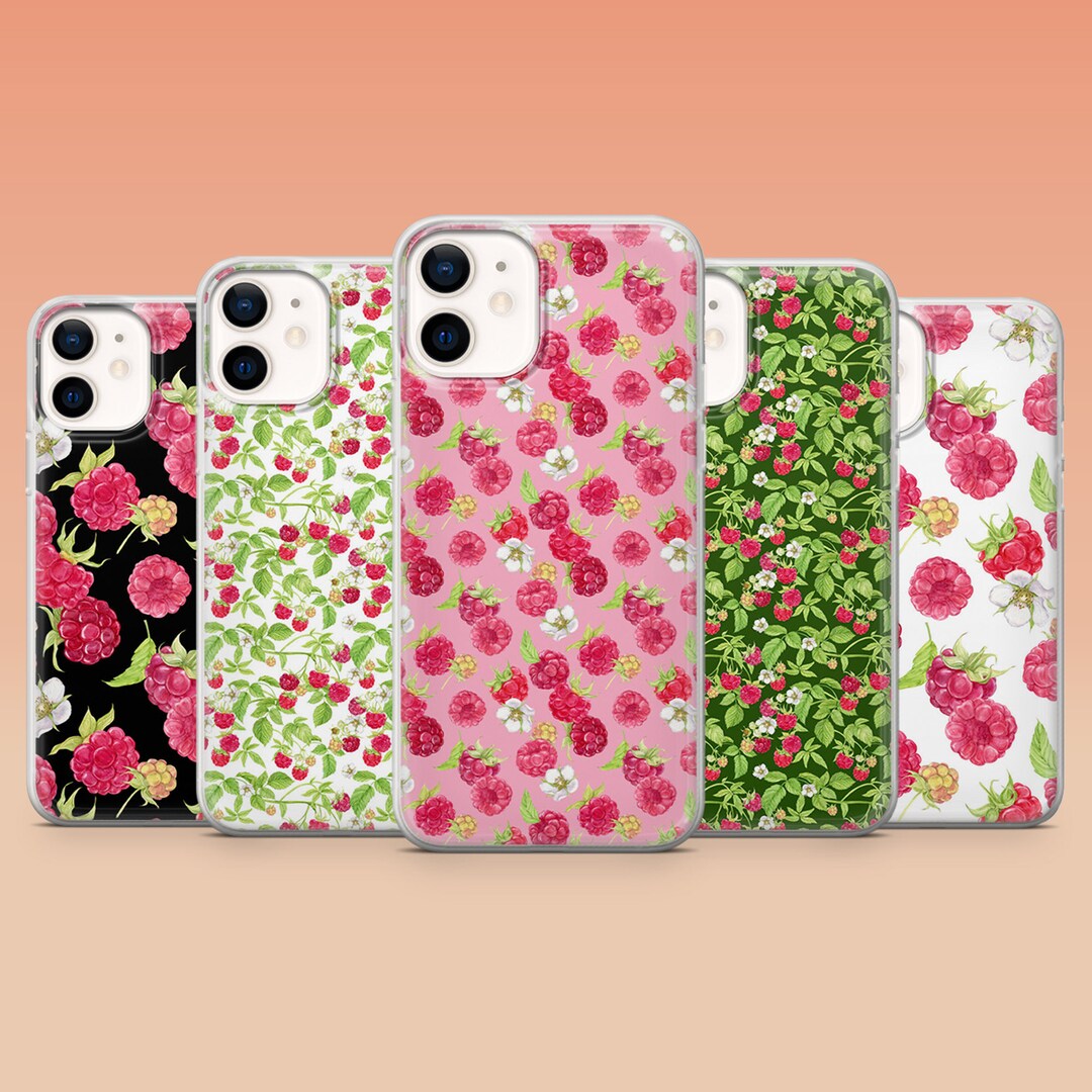 Raspberries Phone Case Red Berries Cover for iPhone 15, 14, 13, 12, 11 ...