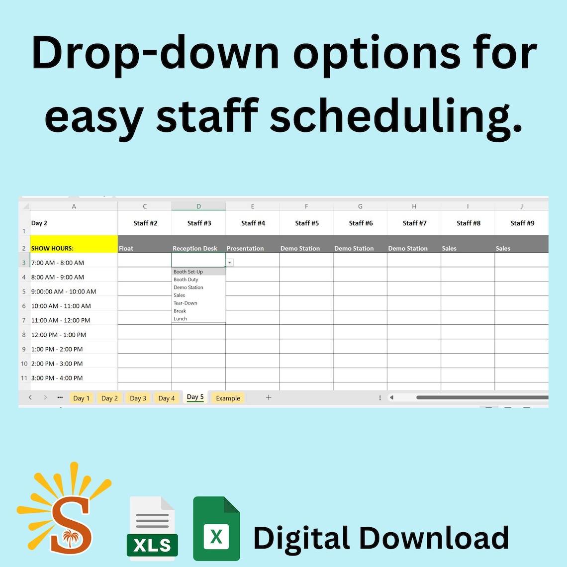 Editable Tradeshow Booth Staff Schedule Template - Etsy