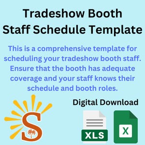 Editable Tradeshow Booth Staff Schedule Template - Etsy