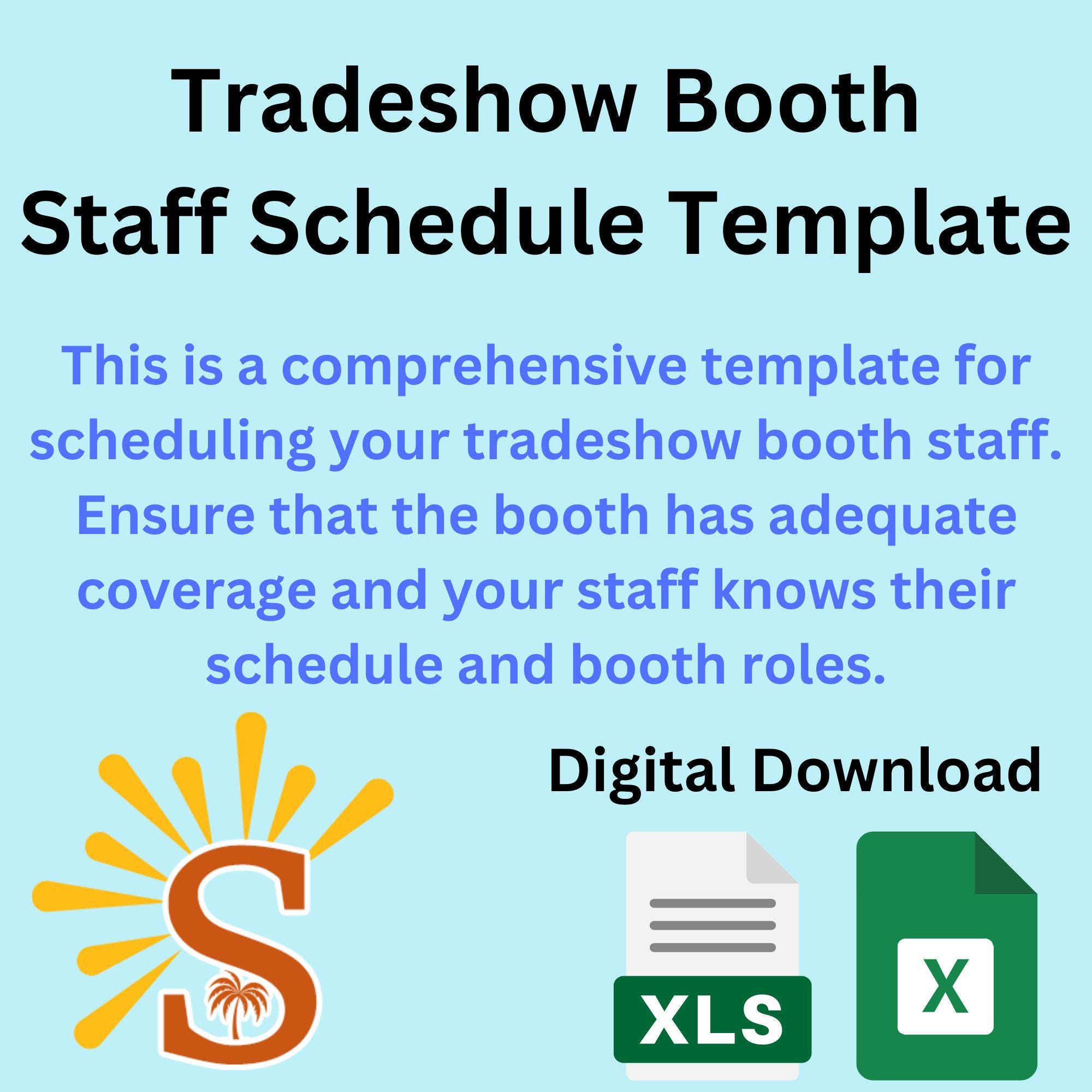 Editable Tradeshow Booth Staff Schedule Template - Etsy