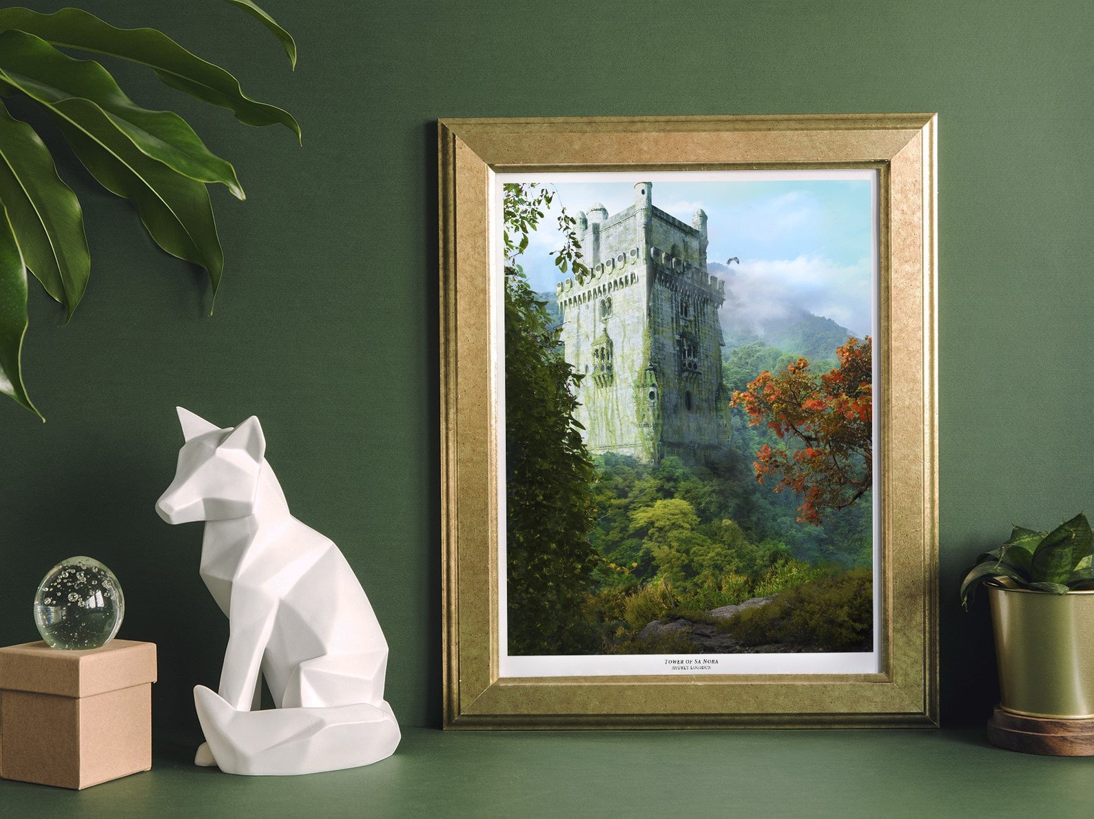 Tower of Sa Nora Signed Art Print, Gothic Castle Botanical Landscape ...