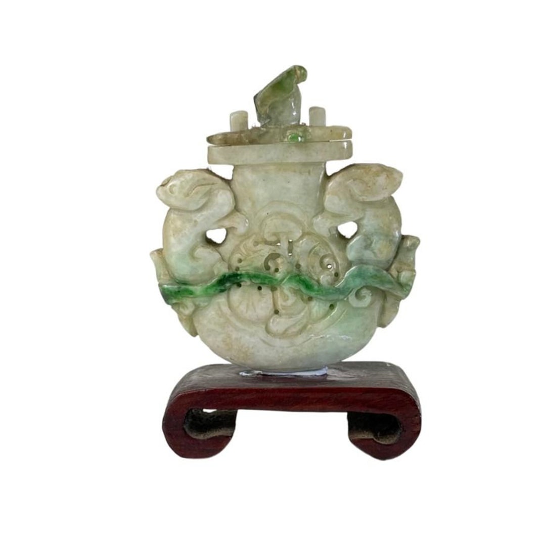 A Green Jade Ornament Carving of Ritual Vessel With Cover - Etsy