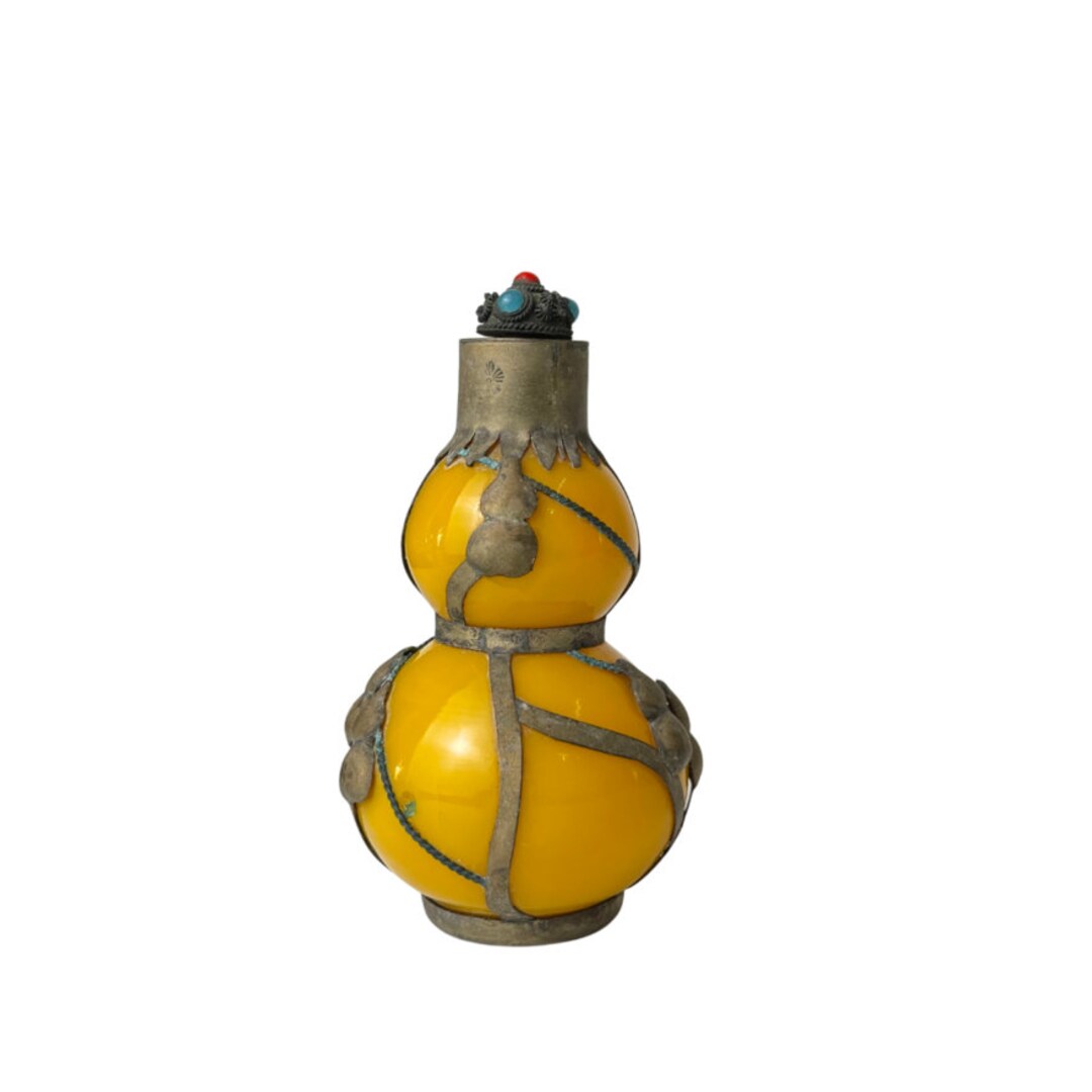Yellow Glass Double Gourd Snuff Bottle - Etsy