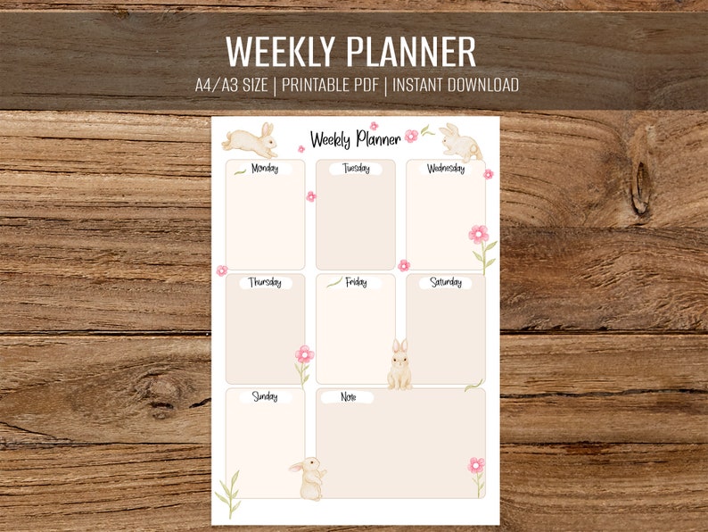 Weekly Planner Printable to Do List, Weekly Schedule, Weekly Organizer ...