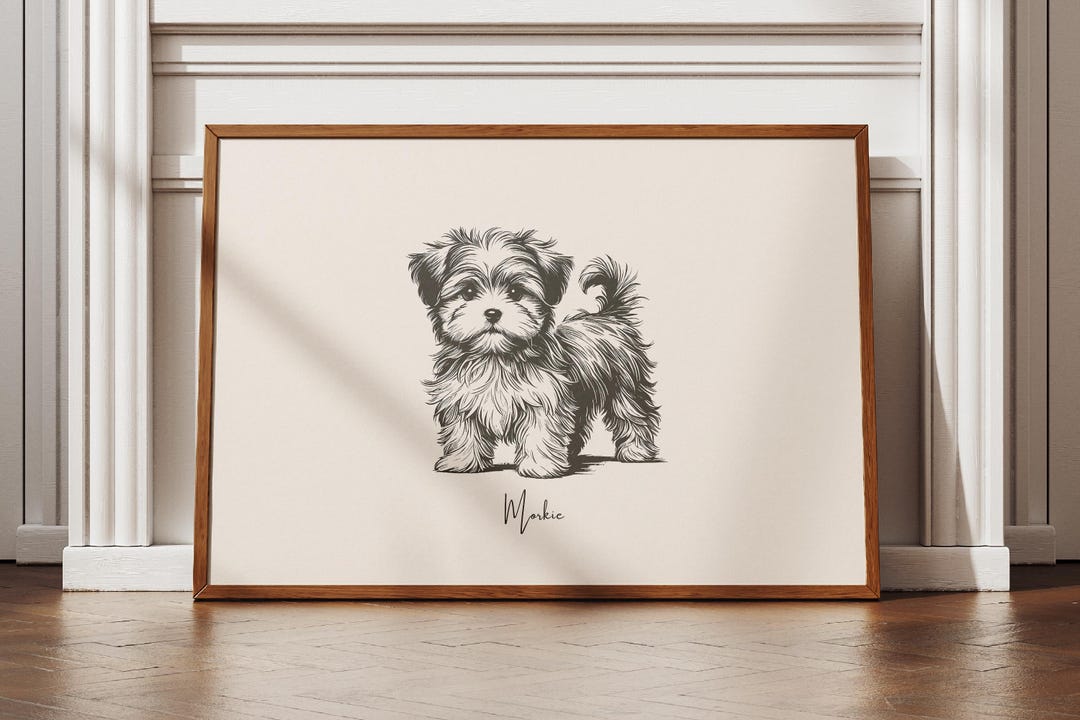 Morkie Dog Prints, Dog Prints, Morkie Drawing, Dog Nursery Prints ...