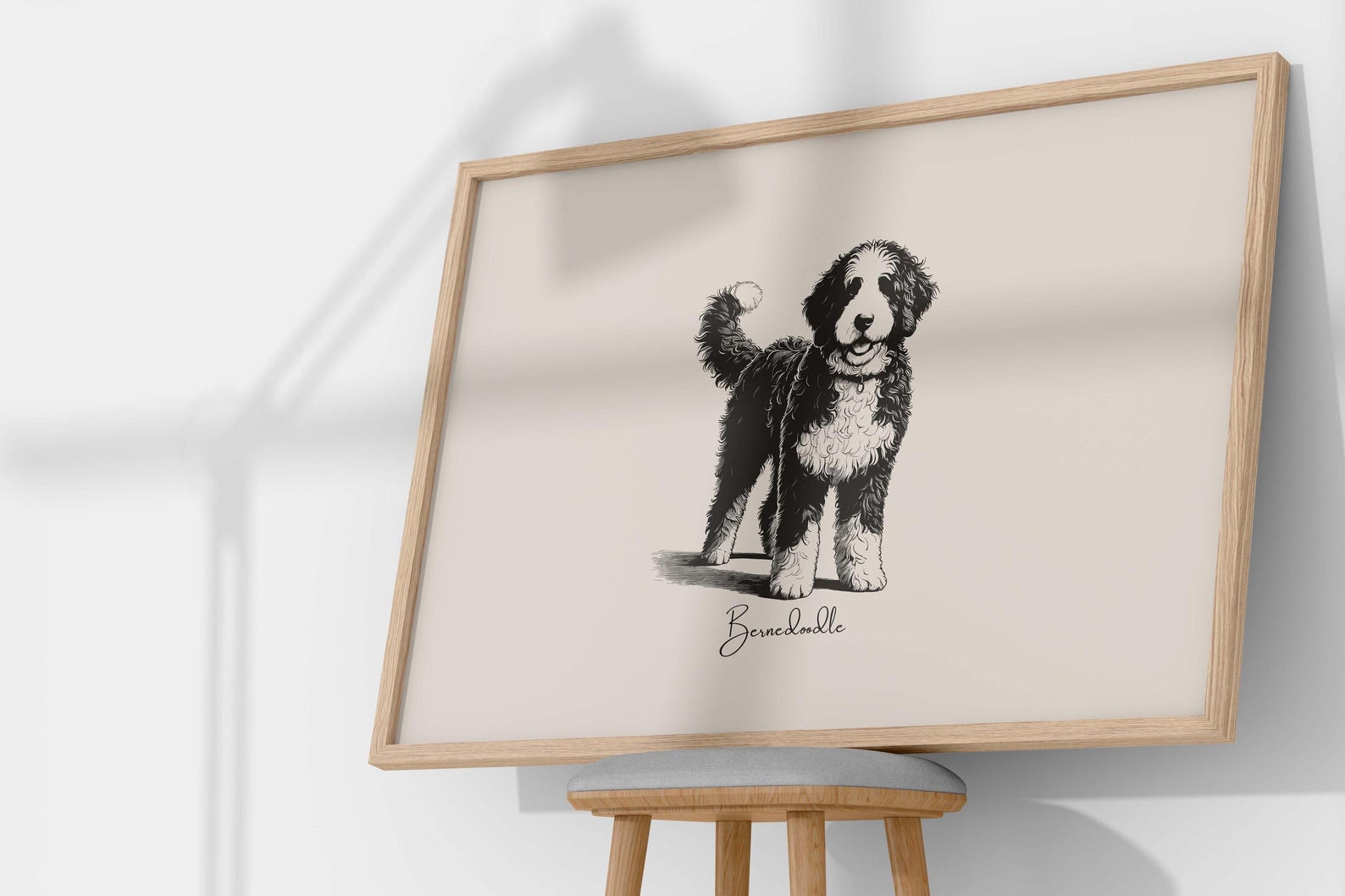 Bernedoodle Print, Dog Prints, Bernedoodle Drawing, Dog Nursery Prints ...