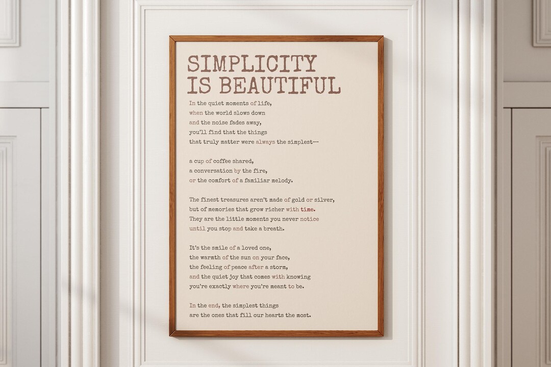 Simplicity is Beautiful Print, Quote Printing, Quote Poster, Quote Art ...