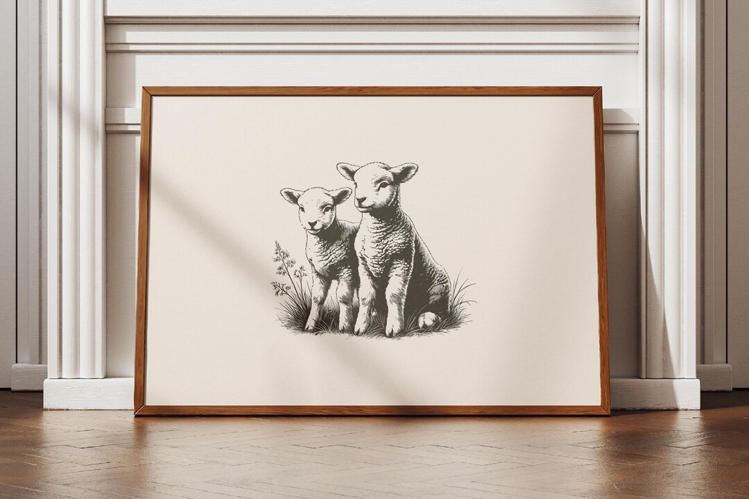 Sheep Vintage Print, Sheep Print, Sheep Drawing, Lamb Print, Sheep ...