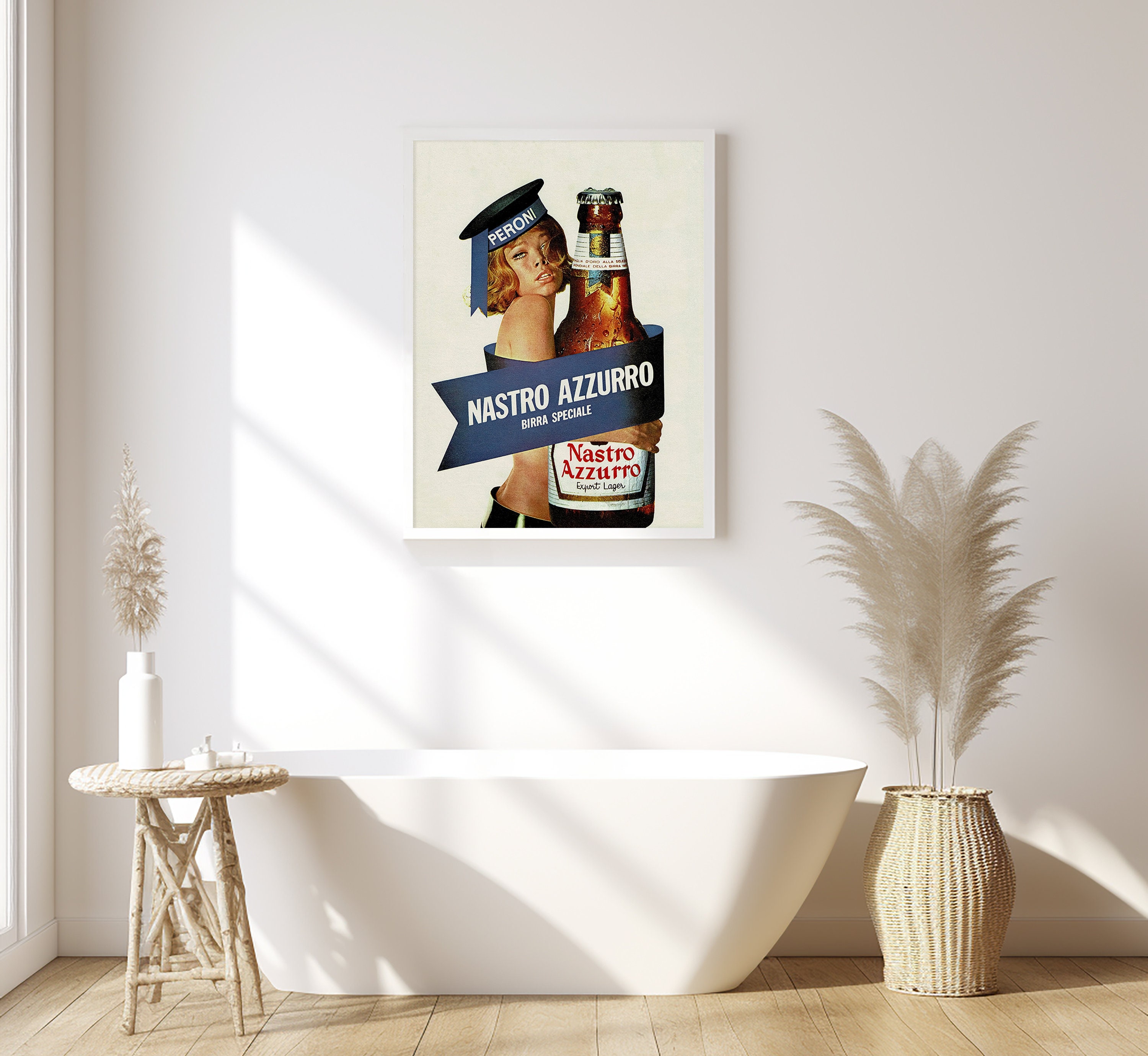 Vintage Peroni Beer Poster: Italian Bar Cafe Decor, Armando Testa Art ...