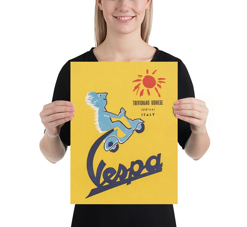 Vintage Vespa Poster Vintage Vespa Advertisement 1930s, Italy ...