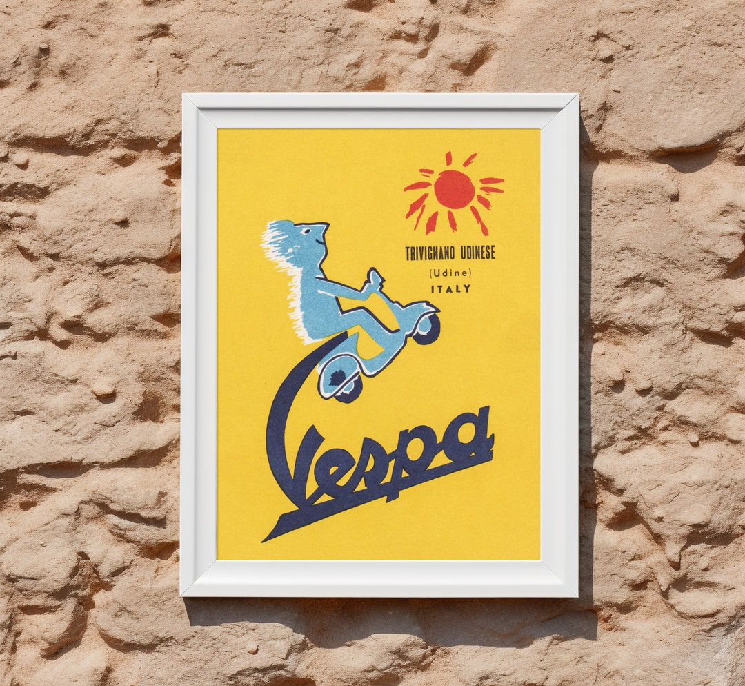 Vintage Vespa Poster Vintage Vespa Advertisement 1930s, Italy ...