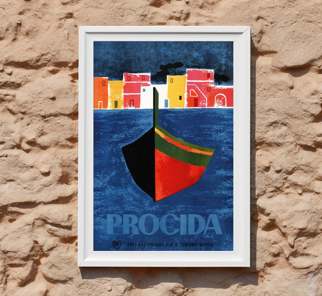Procida Italy Travel Poster | Vintage Italian Wall Art Print ...