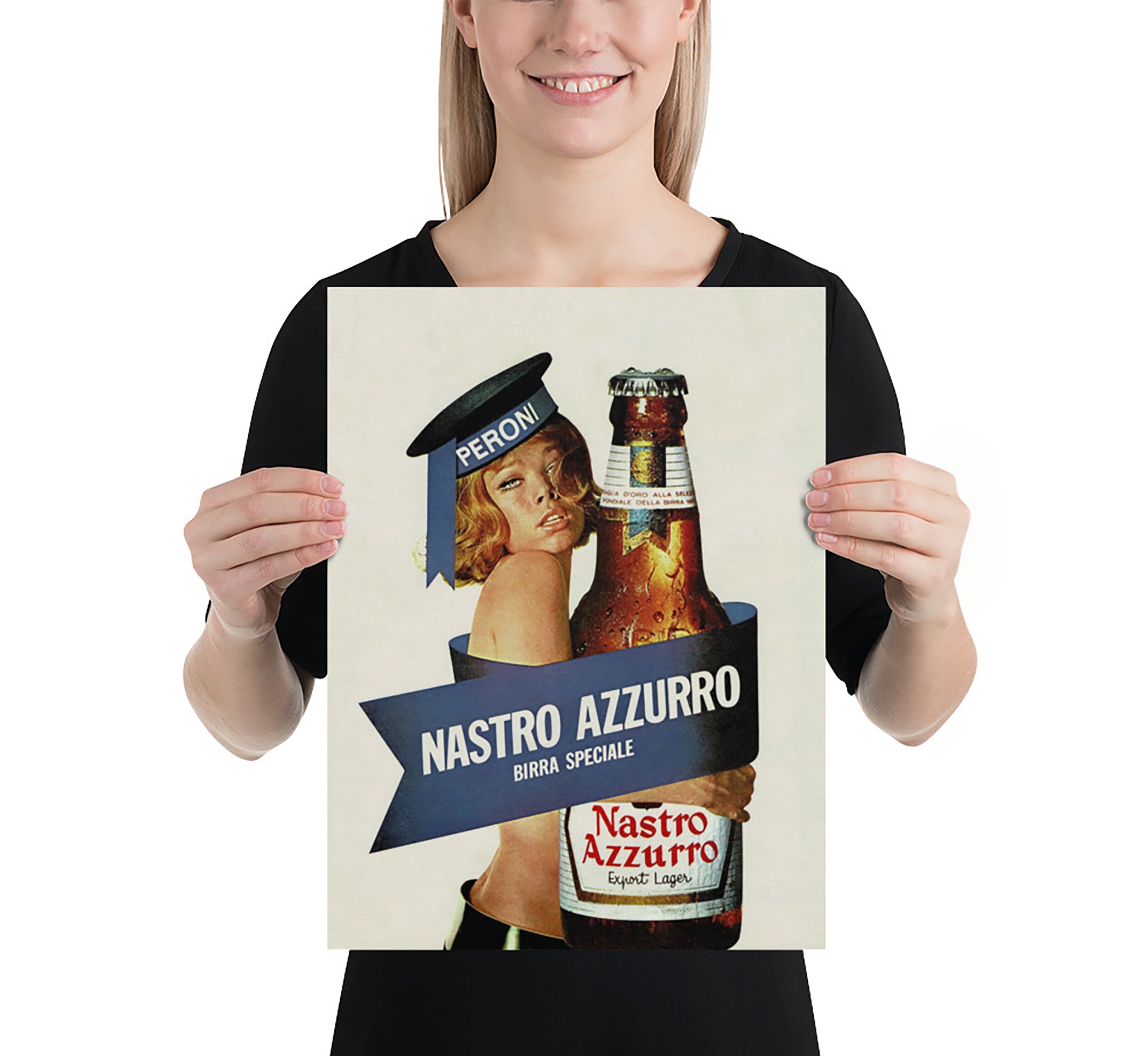 Vintage Peroni Beer Poster: Italian Bar Cafe Decor, Armando Testa Art ...