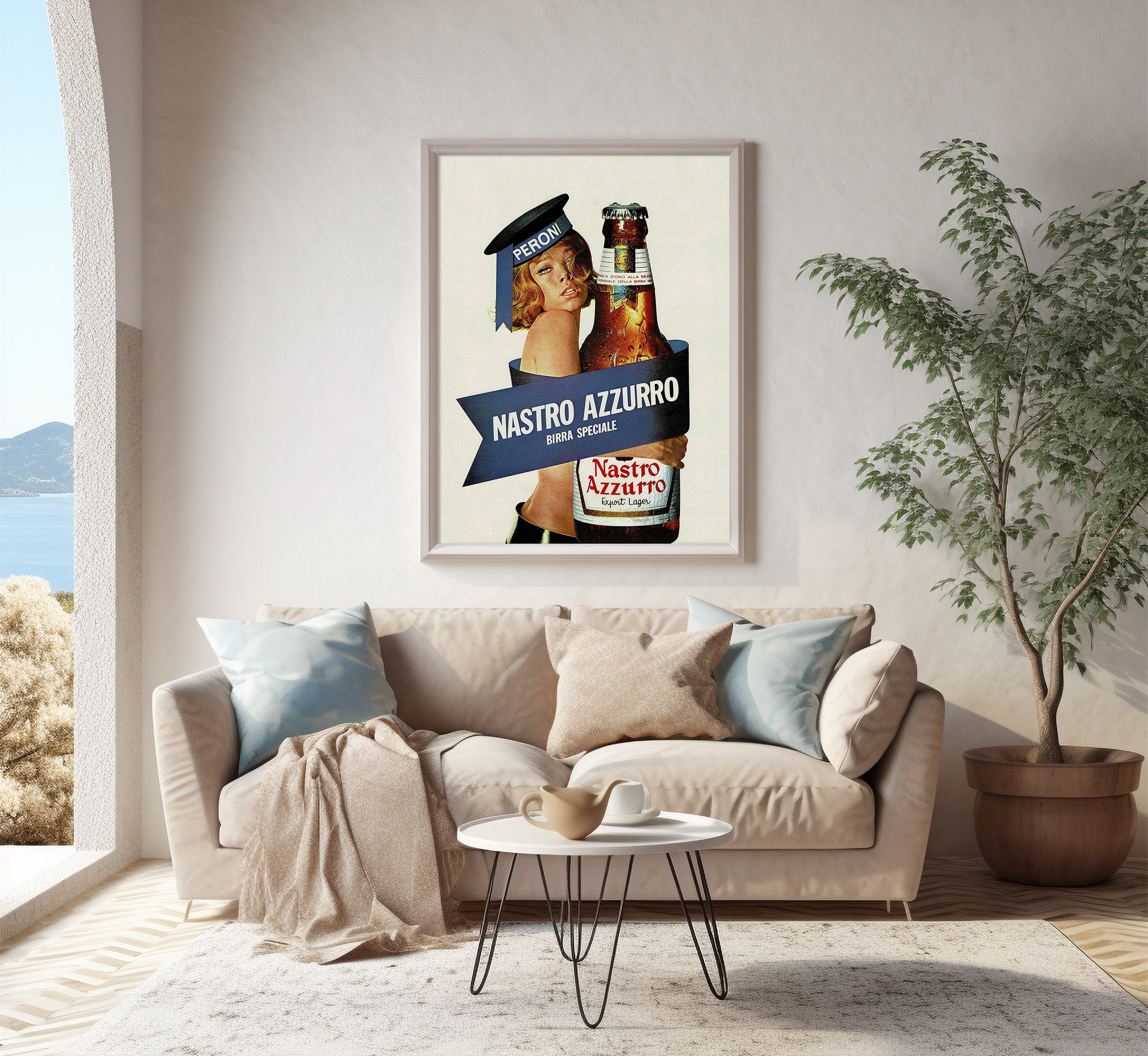 Vintage Peroni Beer Poster: Italian Bar Cafe Decor, Armando Testa Art ...