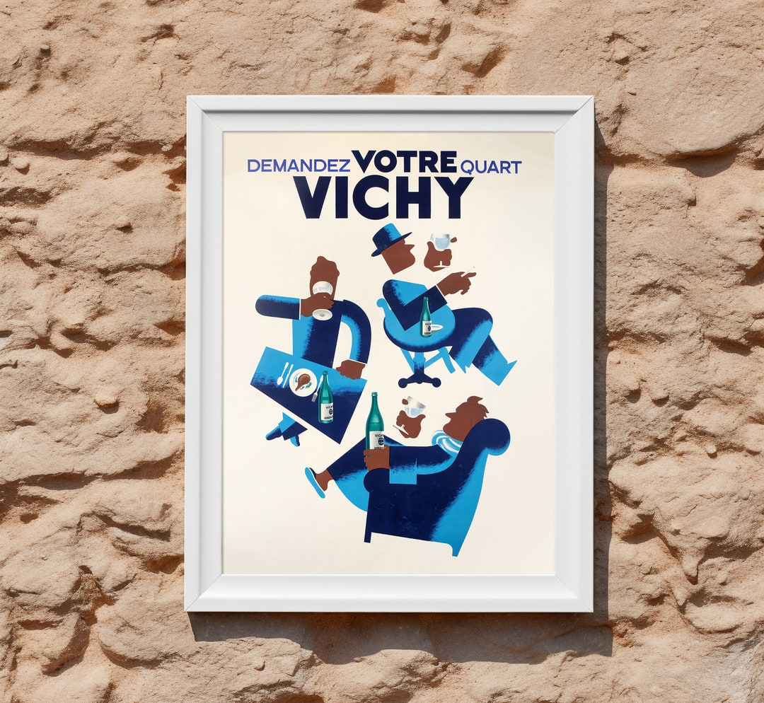 Vichy Poster Vintage Vichy Water Advertisement 1940s, Italy ...