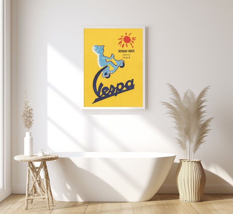 Vintage Vespa Poster Vintage Vespa Advertisement 1930s, Italy ...