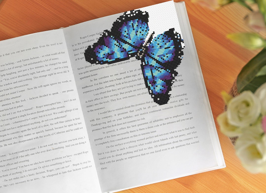 Corner Bookmark Cross Stitch Pattern, Butterfly Embroidery, Diy ...