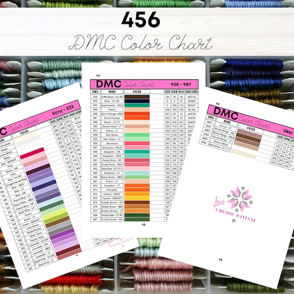 Dmc Floss Color Chart - Etsy