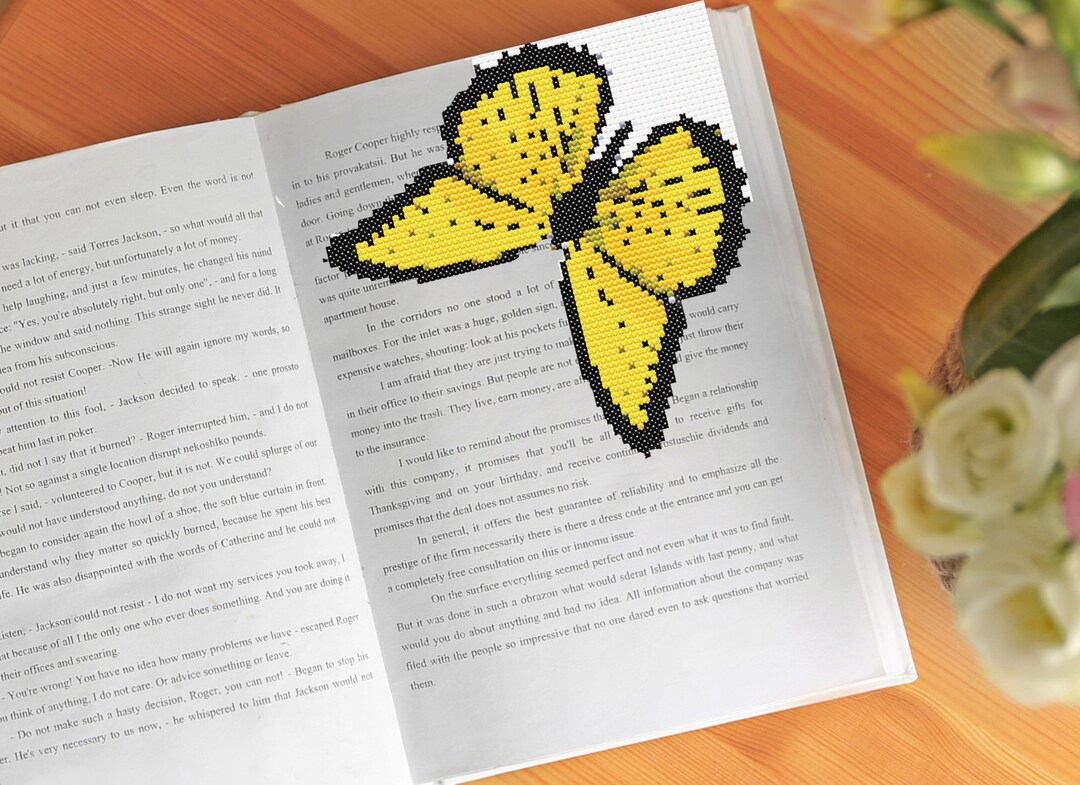 Corner Bookmark Cross Stitch Pattern, Butterfly Embroidery, Diy ...