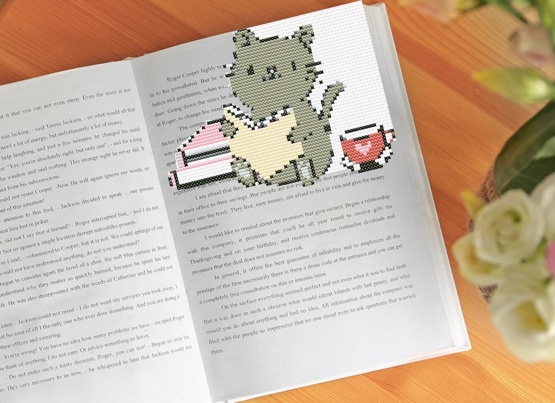 Corner Bookmark Cross Stitch Pattern, Penguin Embroidery, Floral Wreath ...