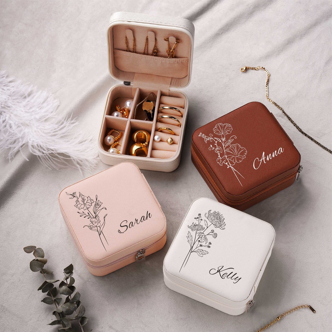 Personalized Travel Jewelry Box, Personalized Gift for Her, Gift for ...