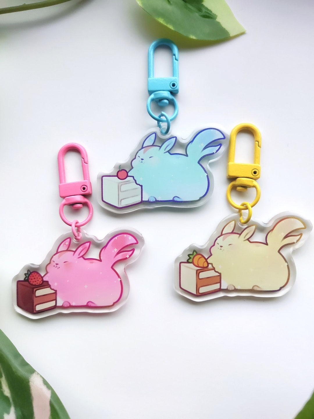 FFXIV Fat Cake Carbuncle Charms 2 Acrylic Double Epoxy Scholar Summoner ...