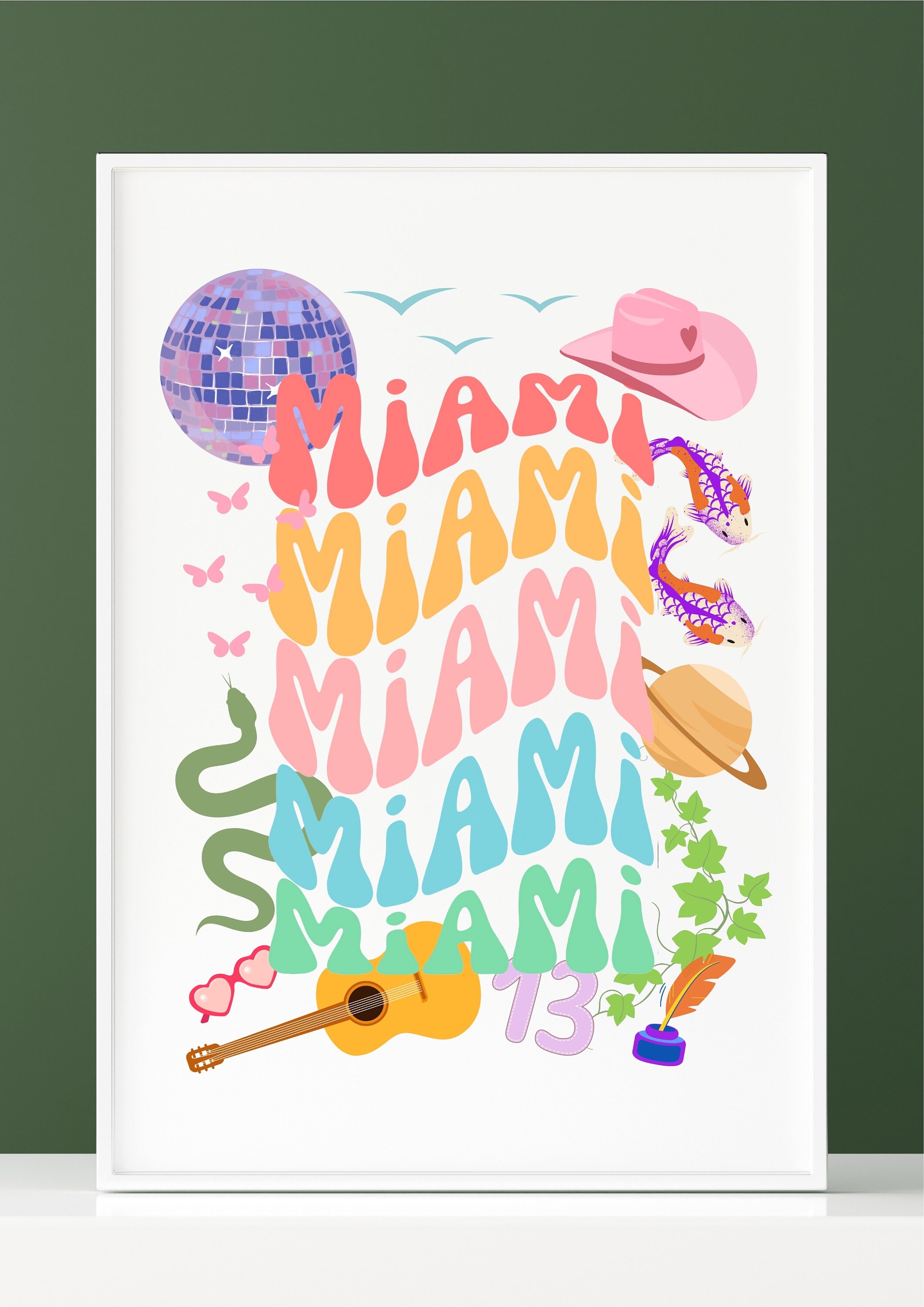 The Eras Tour Retro Print Miami SVG & PNG - Etsy