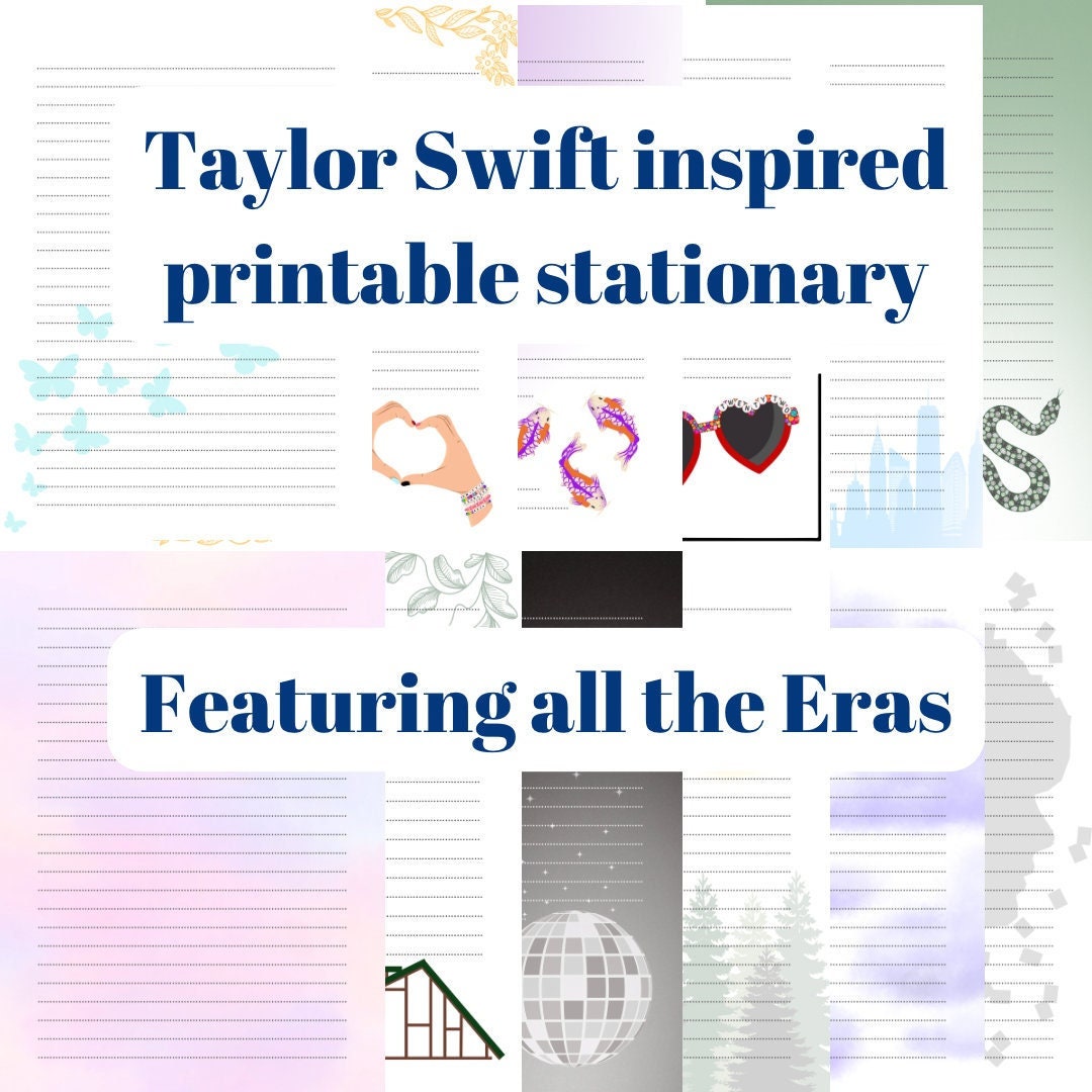 Taylor Swift Inspired Note Pages - Stationary - Printable Stationary - Etsy