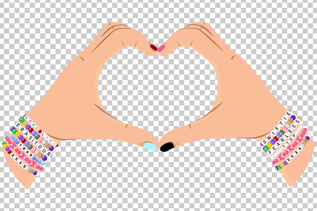 Customizable Fearless Heart Hands the Eras Tour Friendship Bracelets ...