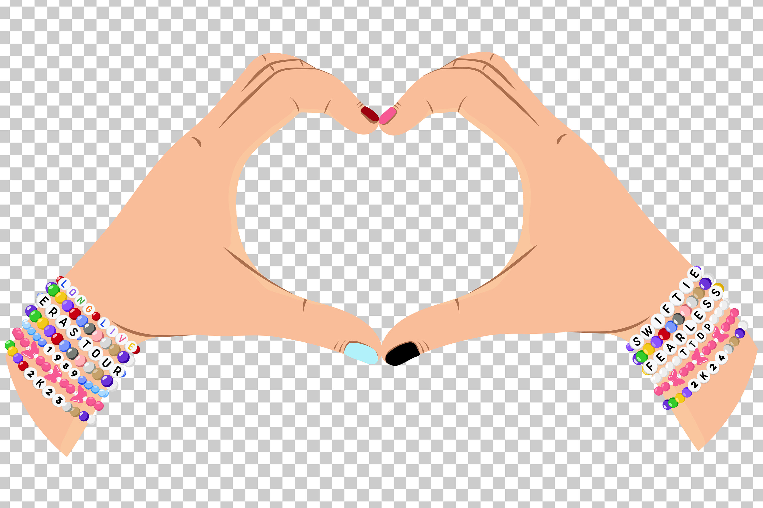 Fearless Heart Hands the Eras Tour Friendship Bracelets PNG & SVG - Etsy