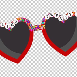 Feeling 22 Heart Glasses SVG & PNG - Etsy Canada