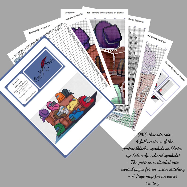 Among Us Cross Stitch Pattern Video Game Cross Stitch - Etsy