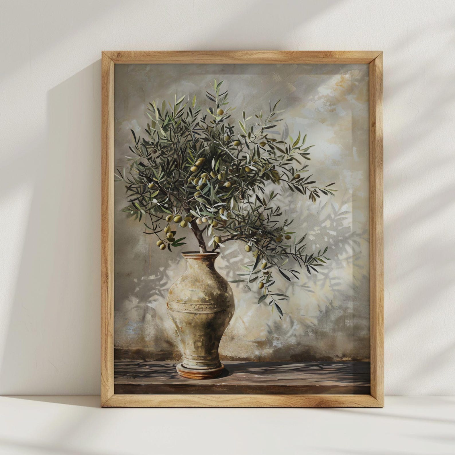 Vintage Olive Tree Print Set of 2, Olive Tree in Vase Painting Wall Art ...