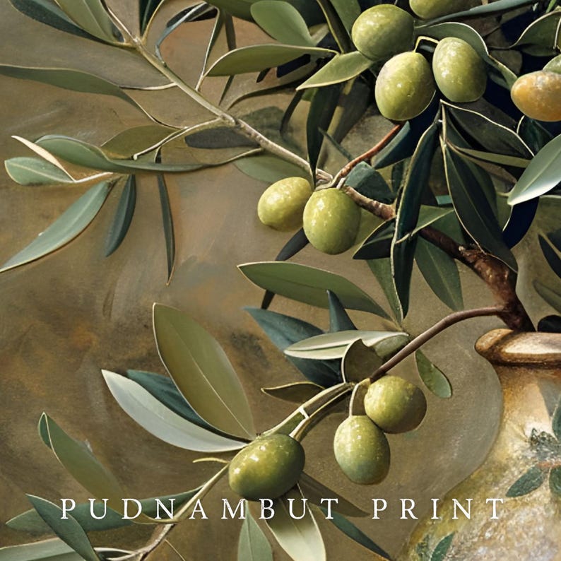 Olive Tree Art Print Set: Neutral Botanical Painting (digital Download ...
