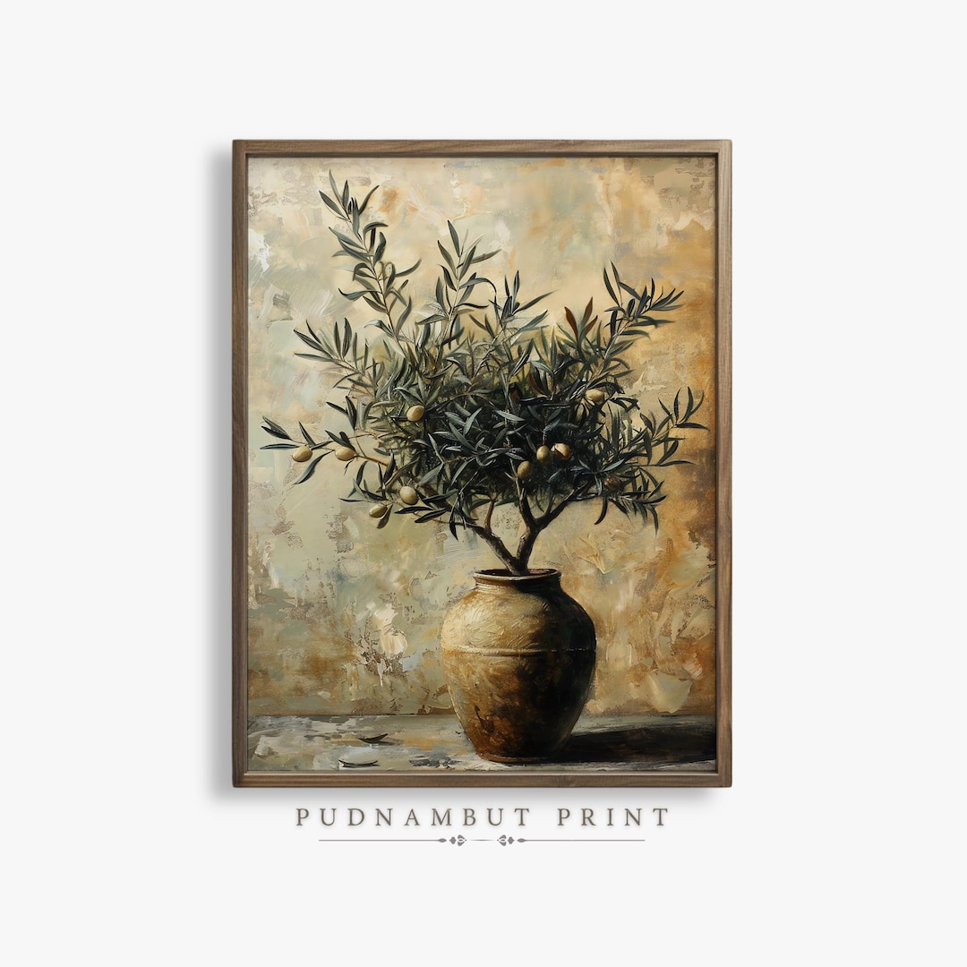 Rustic Olive Tree Print: Botanical Wall Art (digital Download, PDF/JPG ...