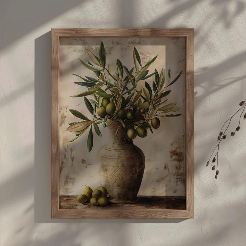 Olive Tree Art Print Set: Neutral Botanical Painting (digital Download ...