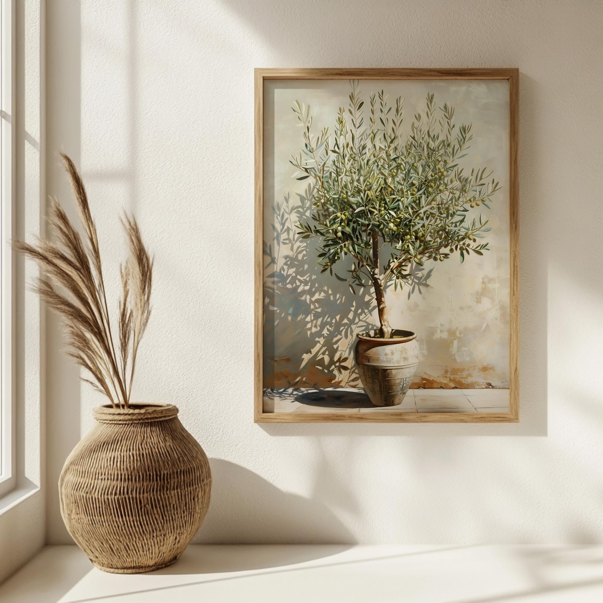 Vintage Olive Tree in Vase Wall Art Print, Italian Art Decor, Botanical ...