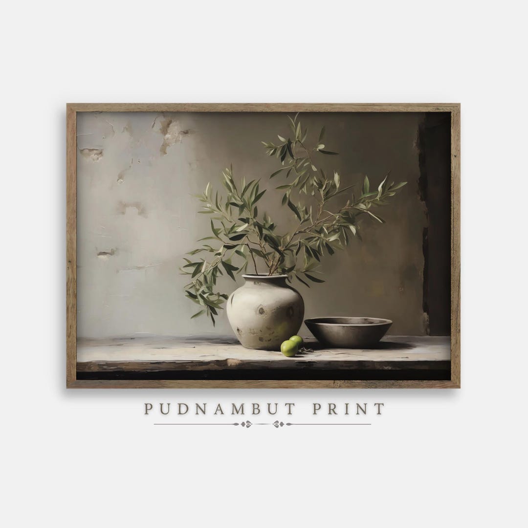 Rustic Olive Tree Painting Digital Art Print, Italian Art Print, Soft ...