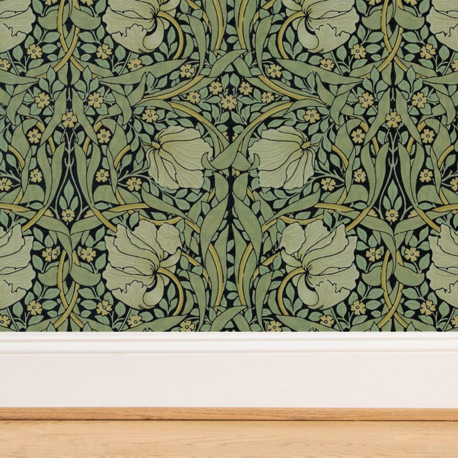Victorian Floral Grasscloth Wallpaper - Pimpernel by Peacoquettedesigns ...