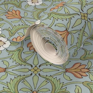 Arts and Crafts Grasscloth Wallpaper - 1800s Tulip by Adrienne_donovan ...