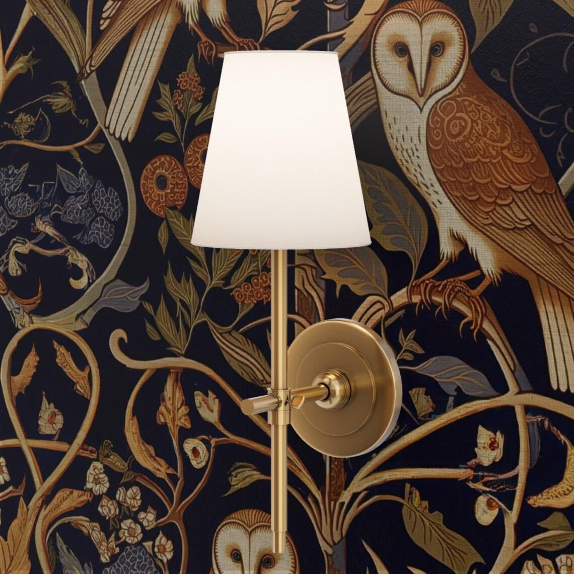 Renaissance Forest Grasscloth Wallpaper - Medieval Owls by Nickleen ...