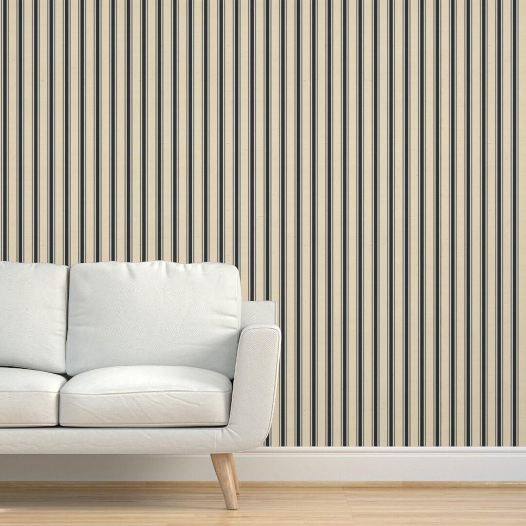 Coastal Stripe Grasscloth Wallpaper - Regency Stripe by ...