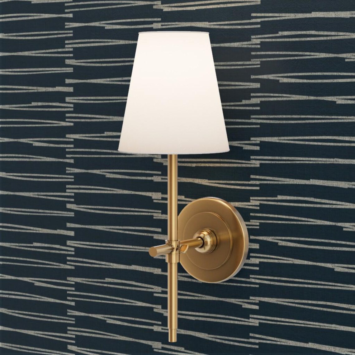 Indigo Geometric Grasscloth Wallpaper - Indigo Dash by Fleabat - Blue ...