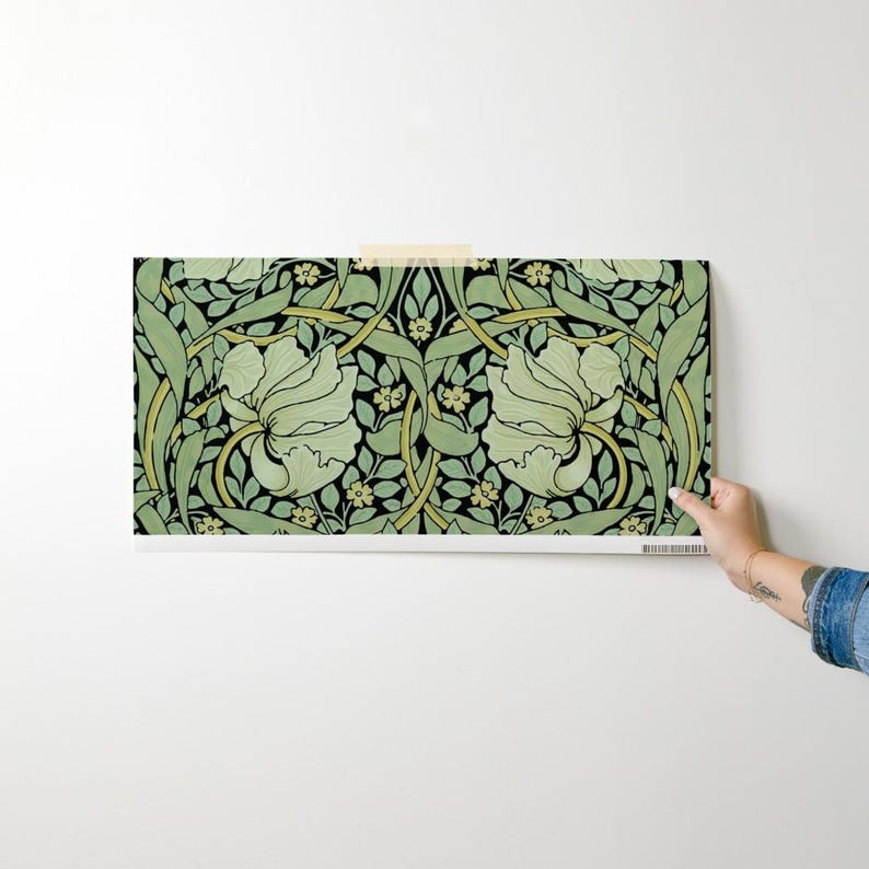 Victorian Floral Grasscloth Wallpaper - Pimpernel by Peacoquettedesigns ...