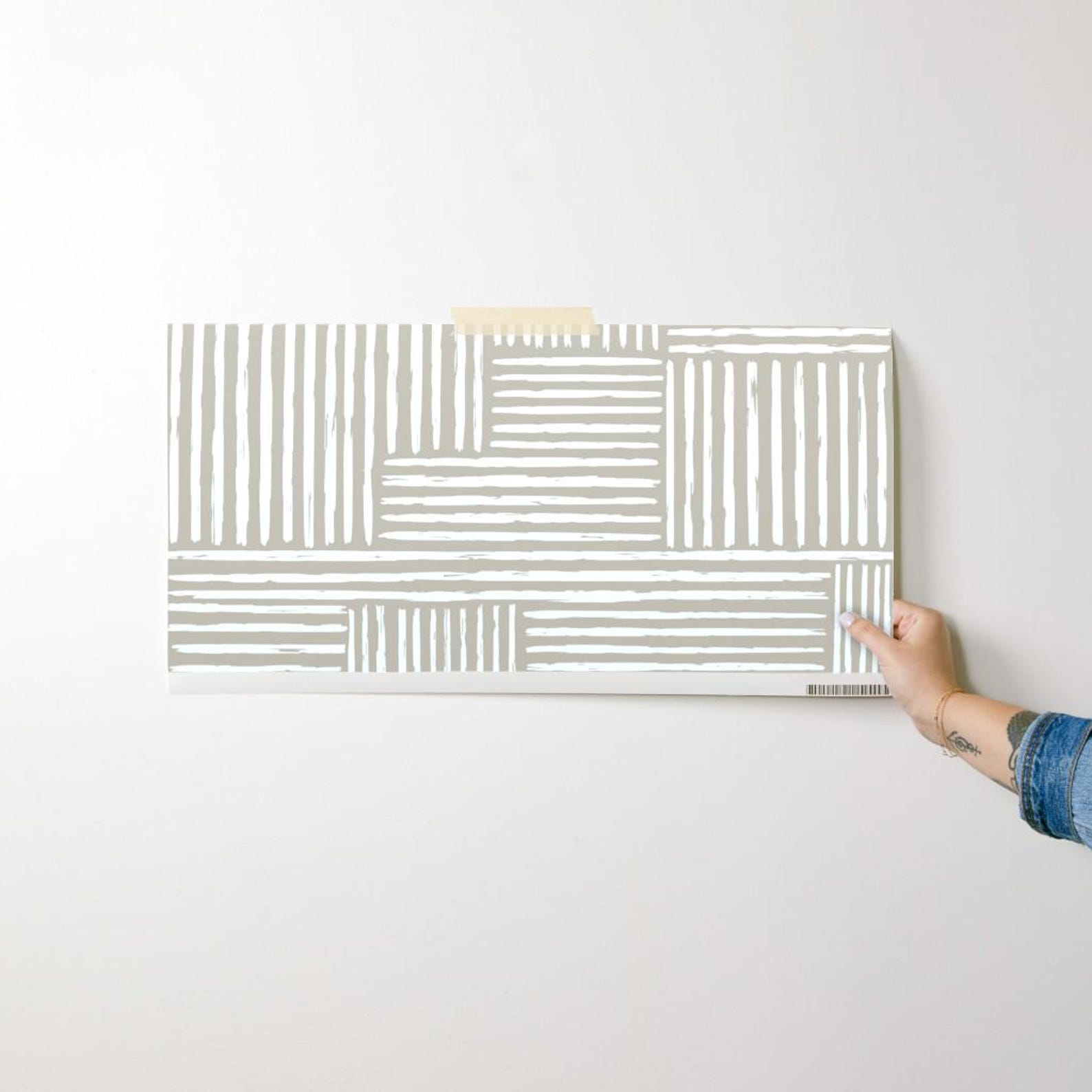 Tan Brushstroke Grasscloth Wallpaper - Brush Abstract Tan by Furbuddy ...