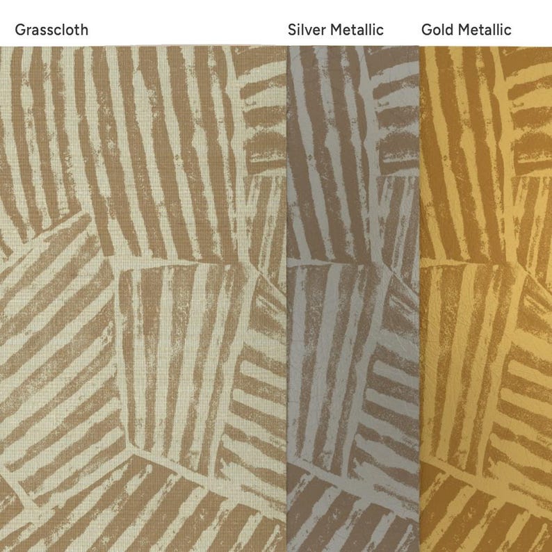 Tan Brushstroke Grasscloth Wallpaper - Abstract Midcentury by ...