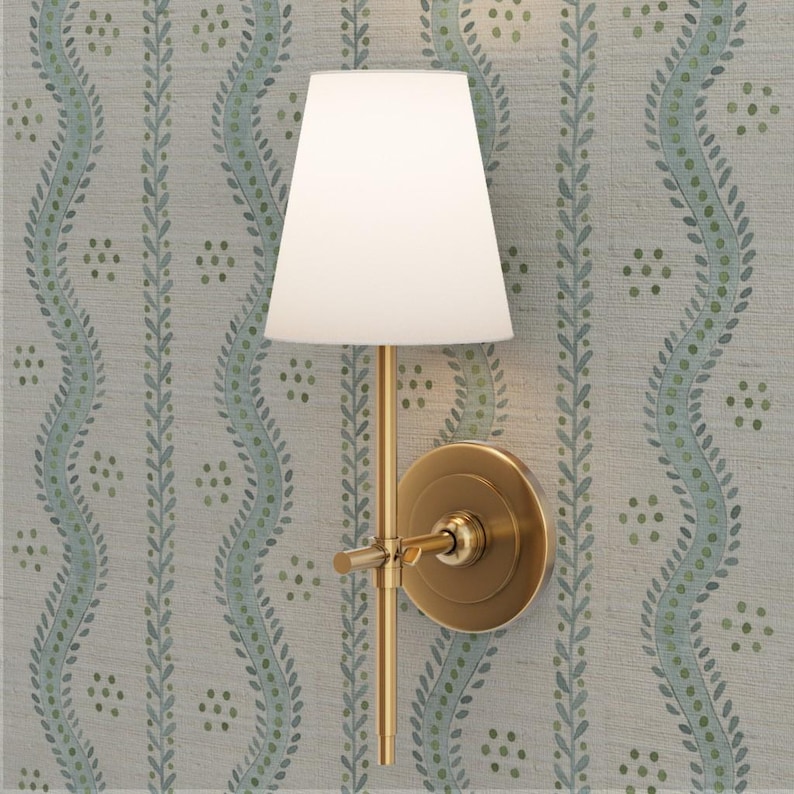 Mint Green Preppy Grasscloth Wallpaper - Andrew Stripe by Danika ...